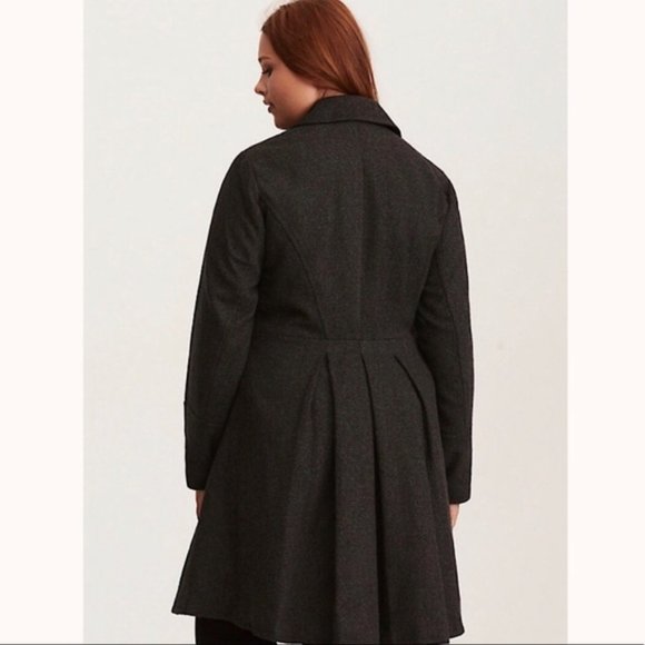torrid | Jackets & Coats | Torrid Herringbone Wool Blend Button Front ...